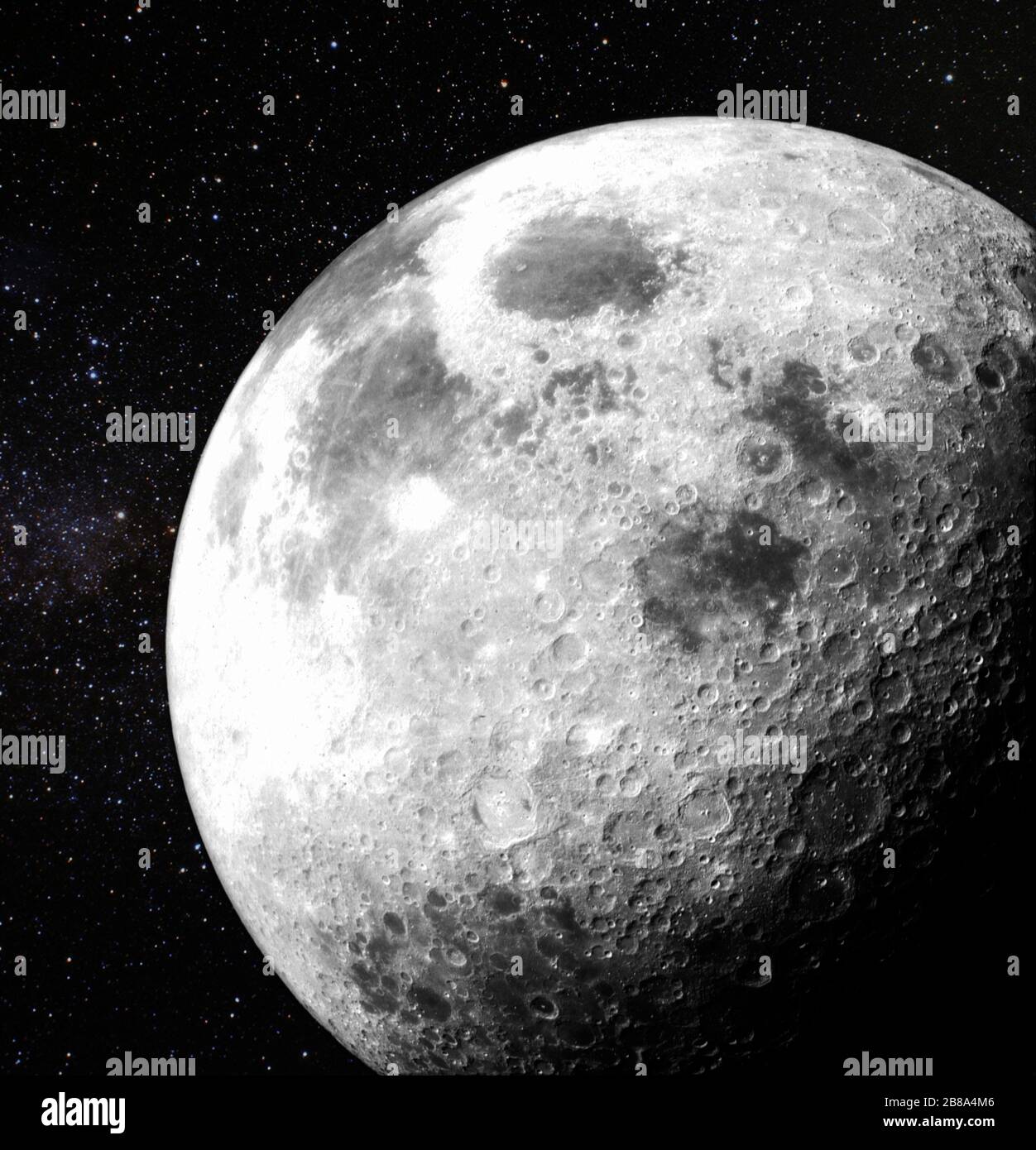 Earth and moon with stars hi-res stock photography and images - Alamy
