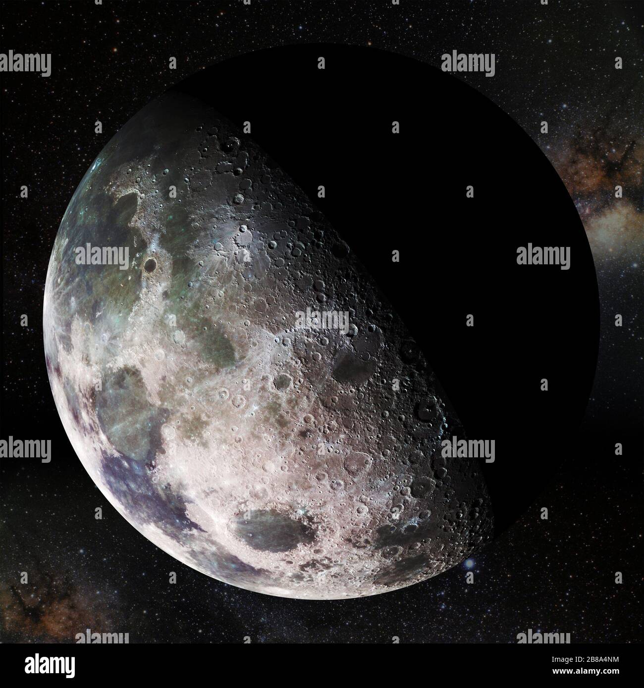 Earth and moon with stars hi-res stock photography and images - Alamy