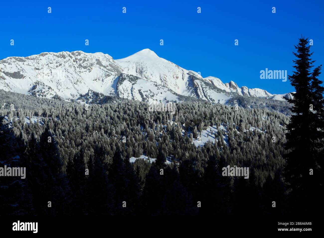 bridger range in winter near bozeman, montana Stock Photo - Alamy