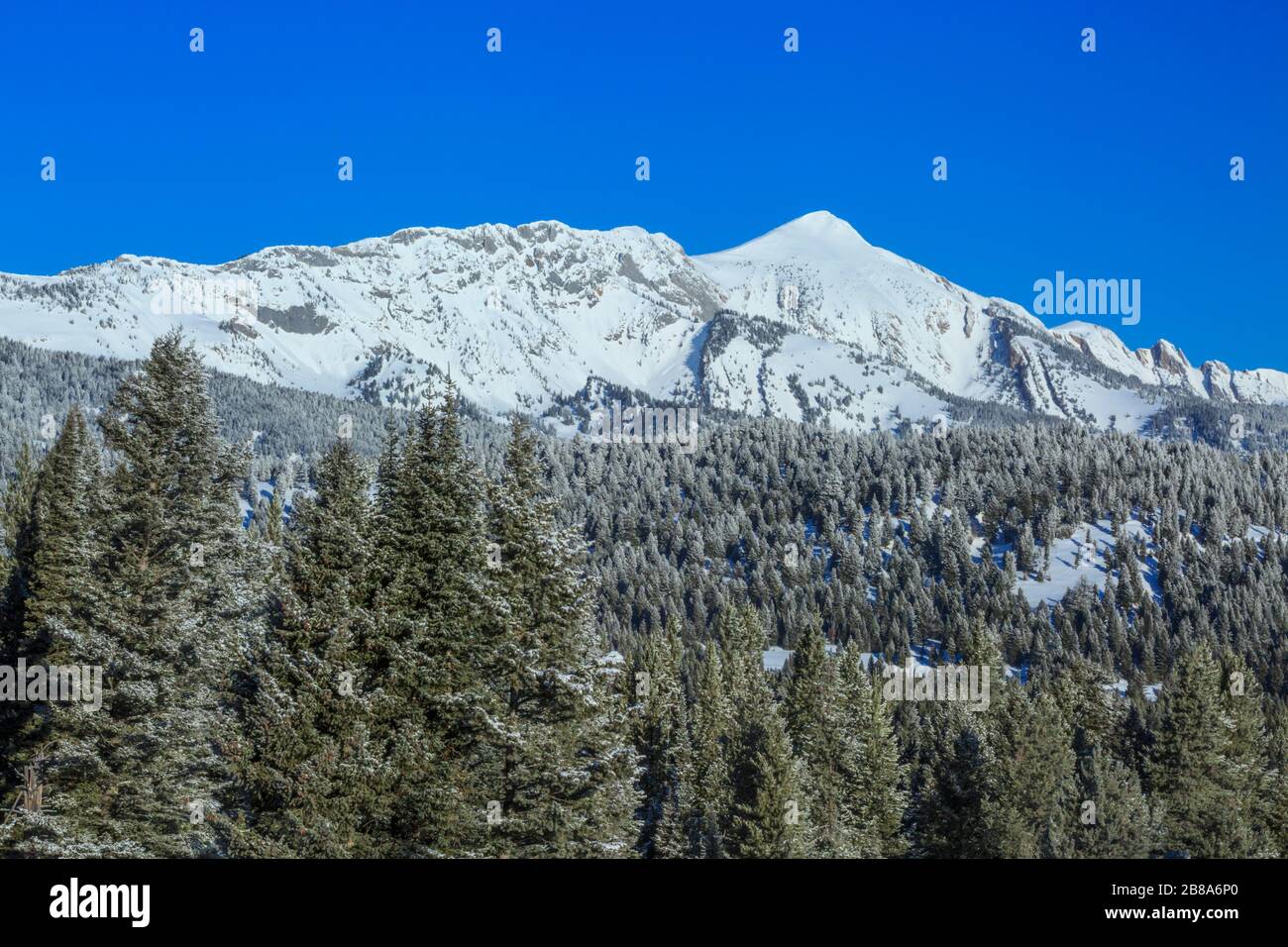 bridger range in winter near bozeman, montana Stock Photo - Alamy