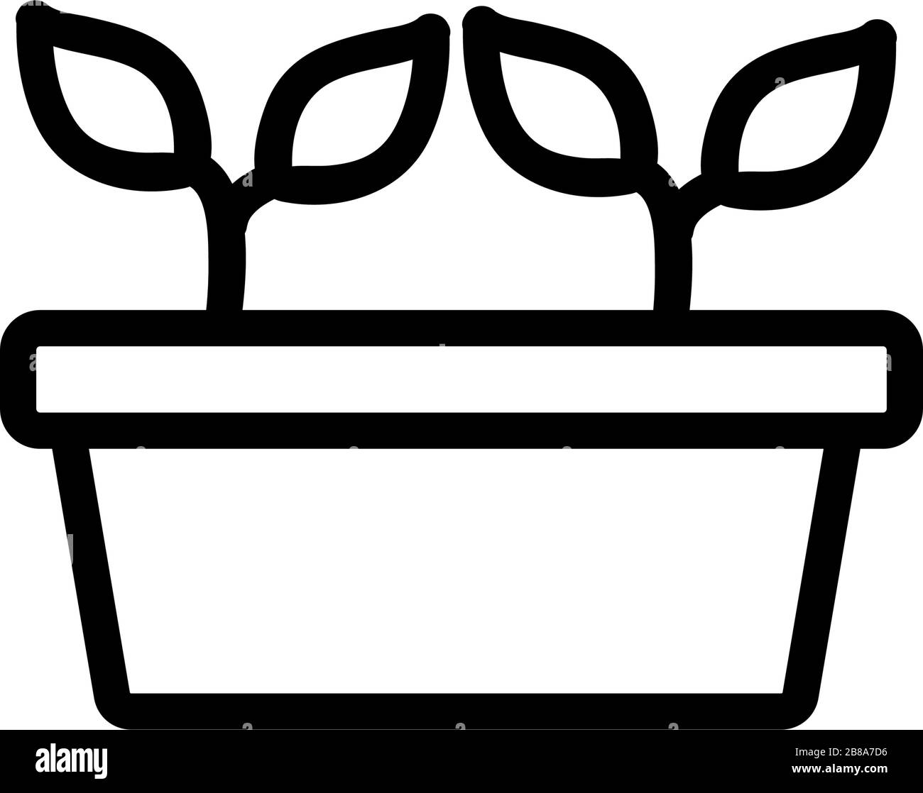 compost plants pot icon vector outline illustration Stock Vector Image ...