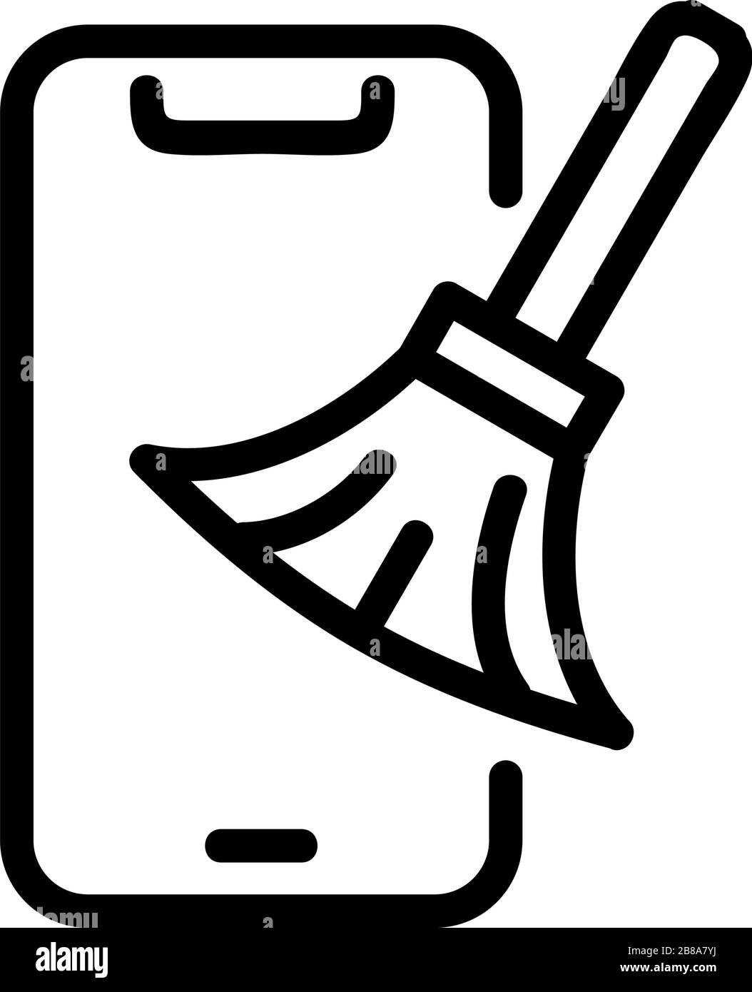 cleaning out your phone icon vector outline illustration Stock Vector ...