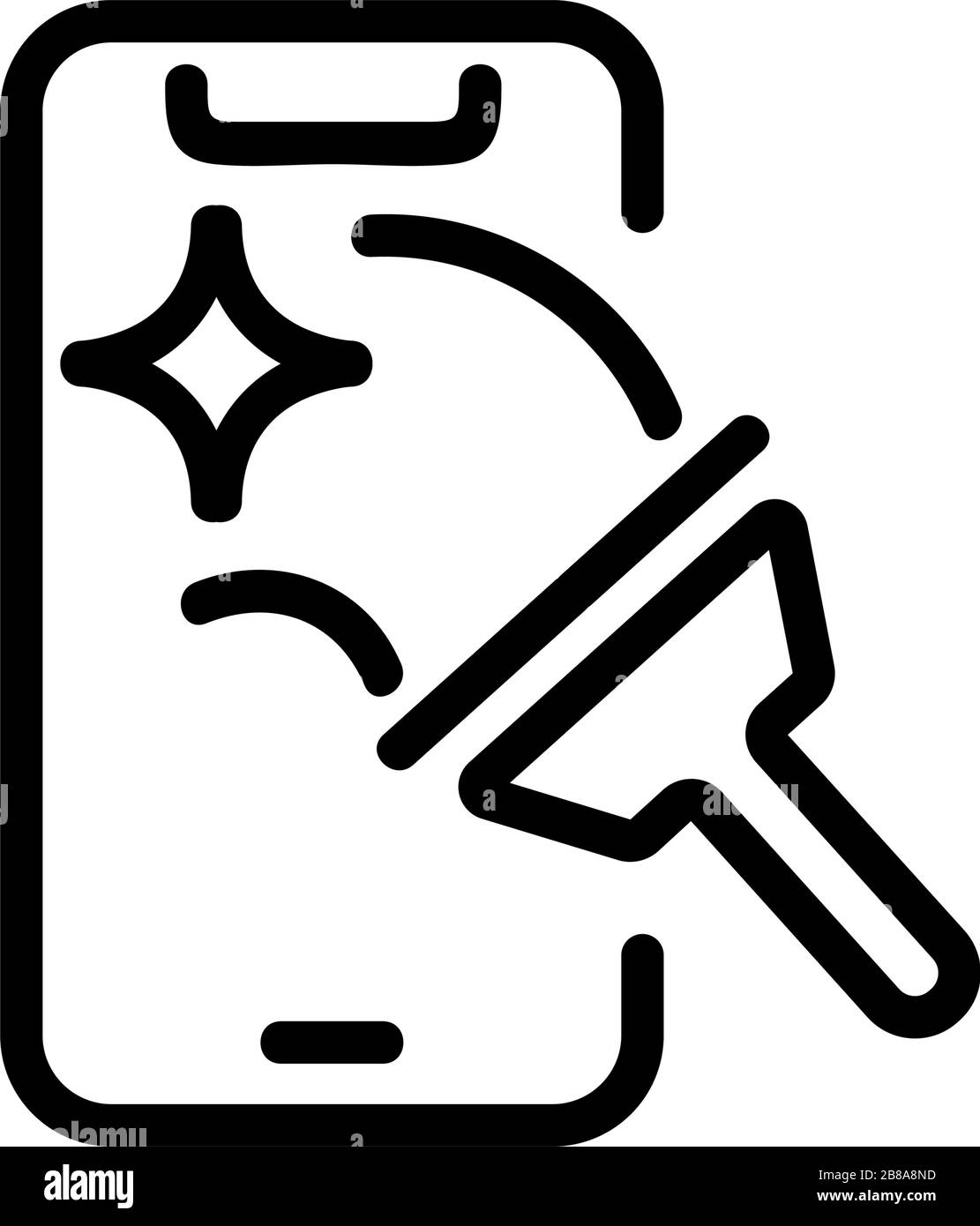 cleaning phone icon vector outline illustration Stock Vector Image ...