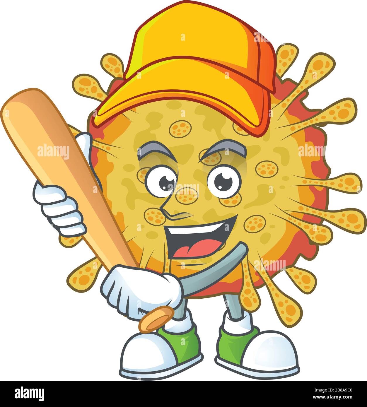 Cartoon design of outbreaks coronavirus having baseball stick Stock ...