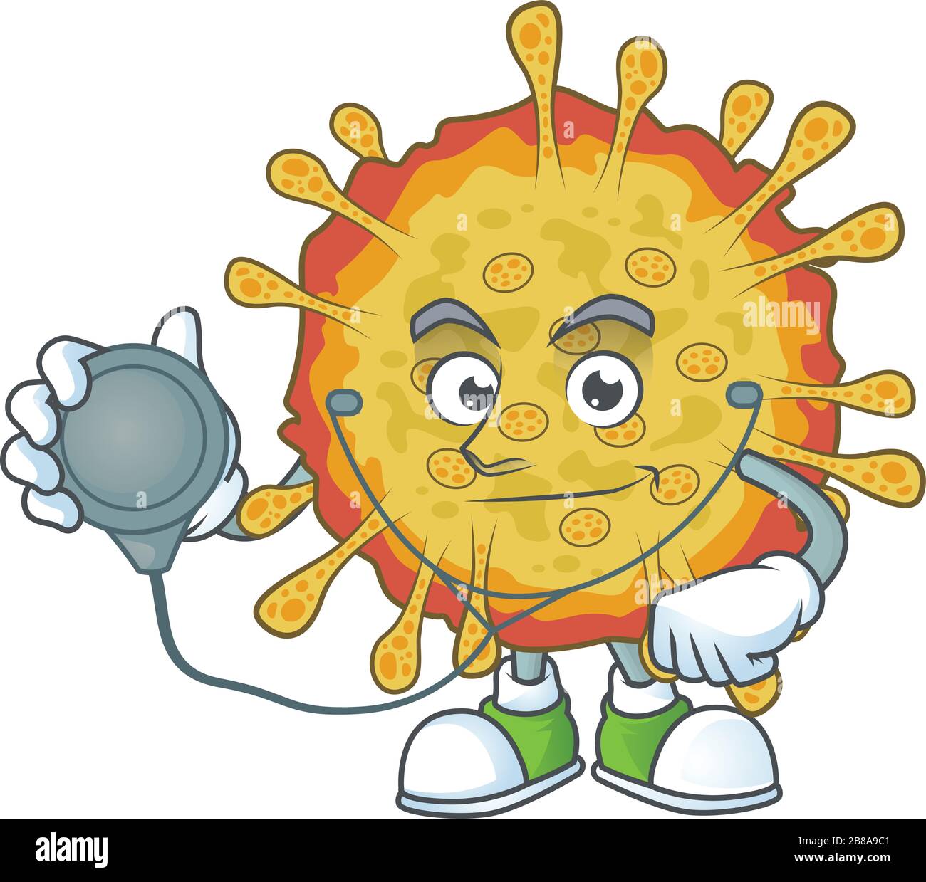 A cartoon character of outbreaks coronavirus Doctor using tools Stock ...