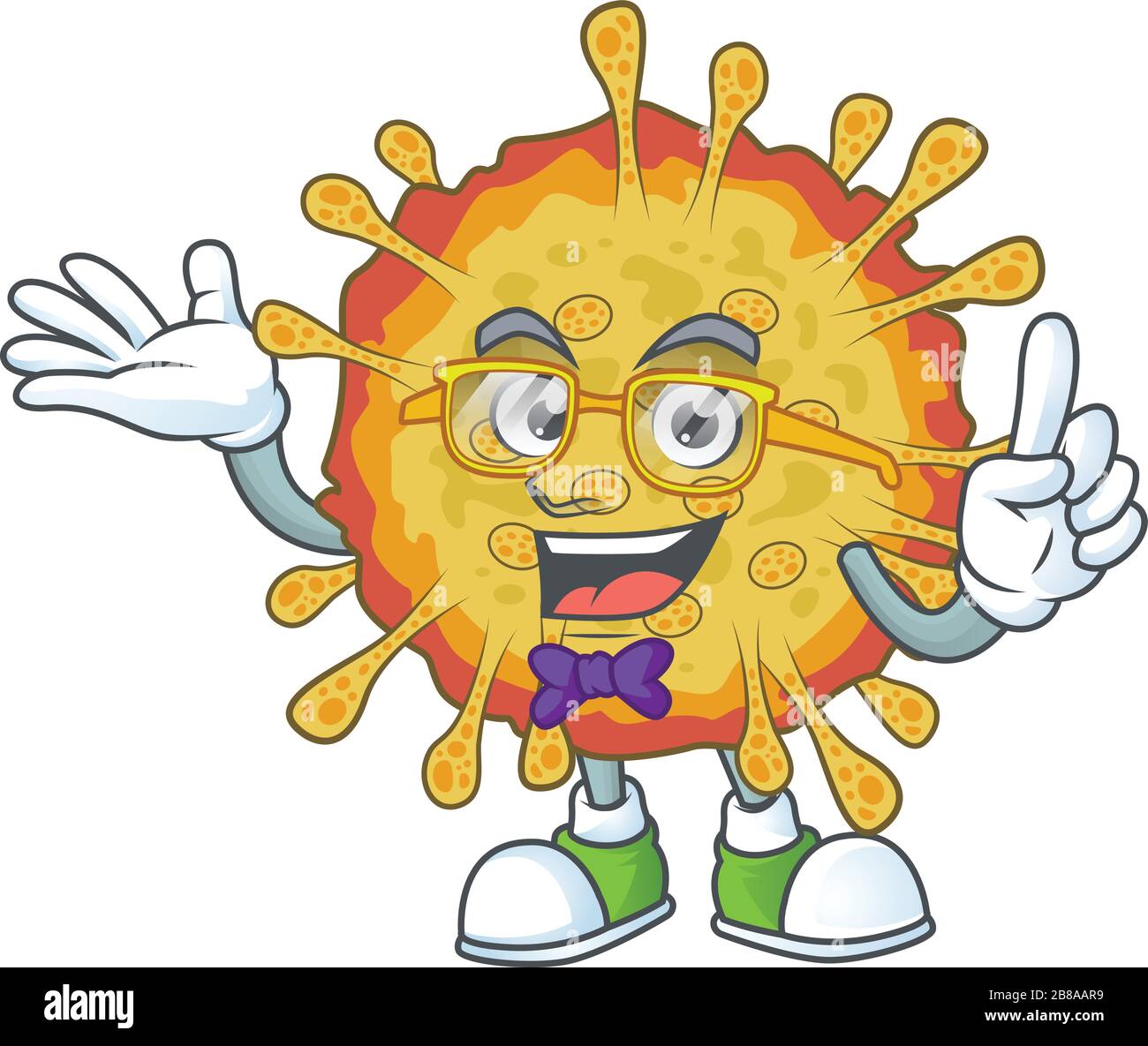 Super Funny outbreaks coronavirus in nerd mascot design style Stock ...