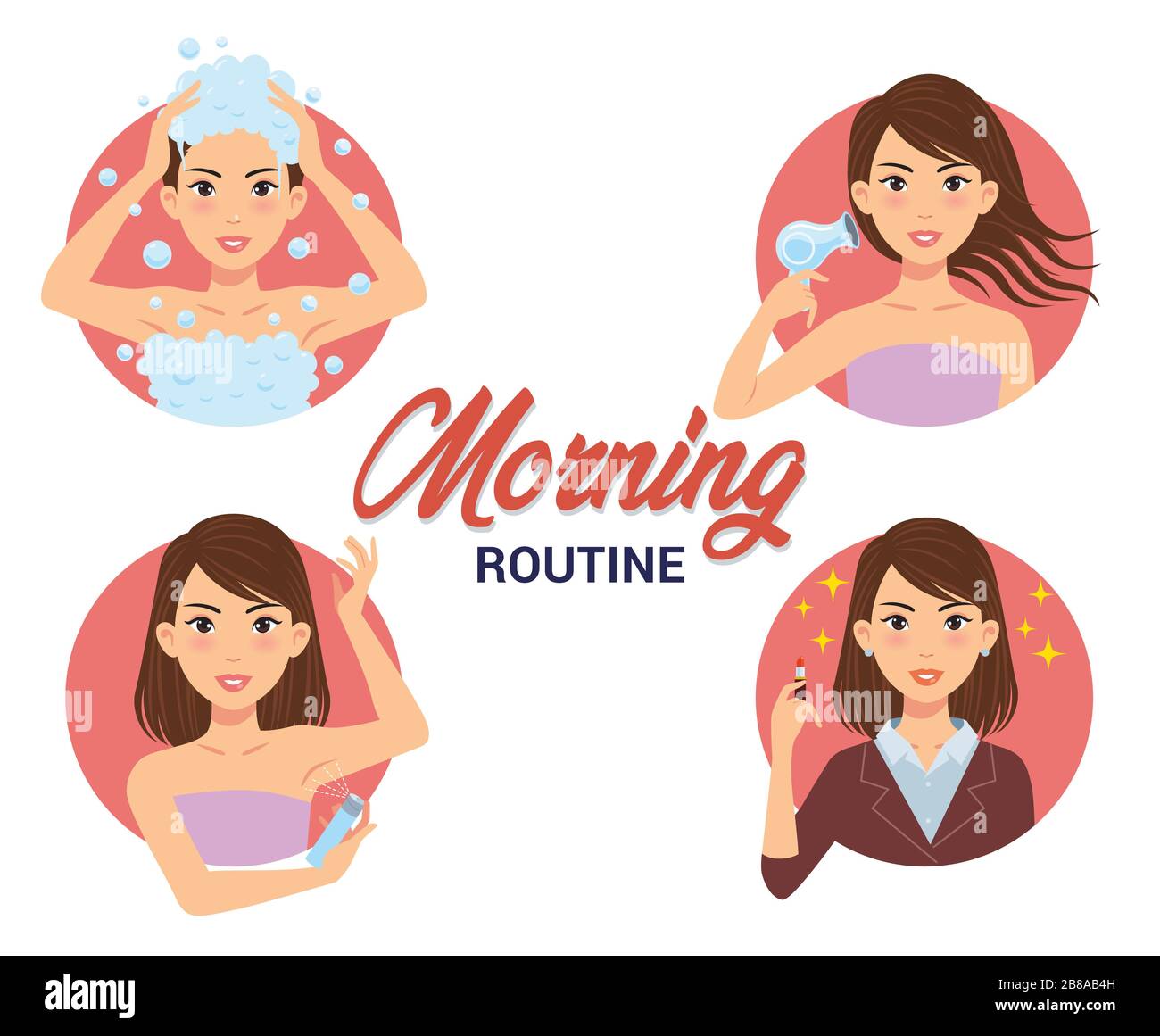 Skin routine Stock Vector Images - Alamy