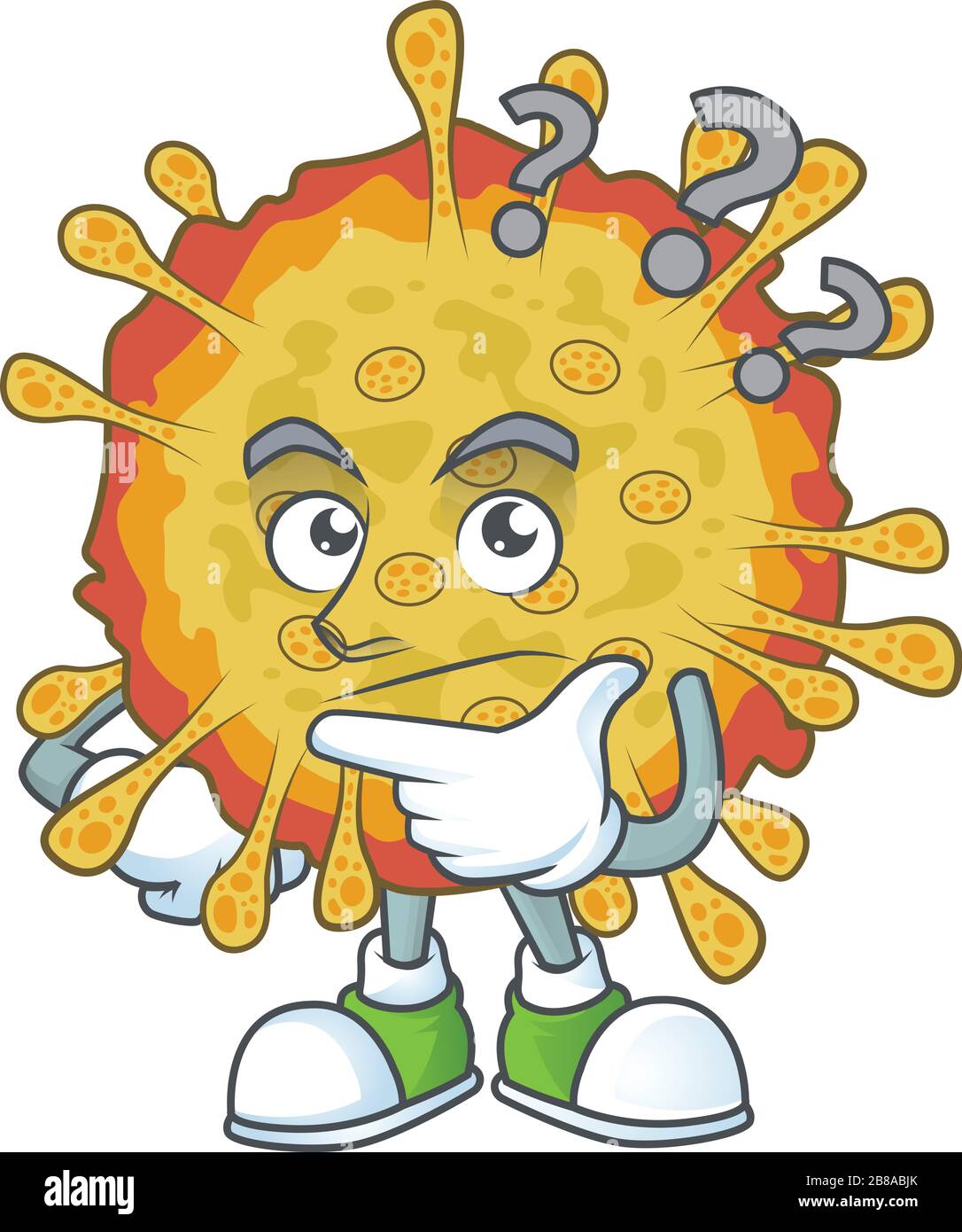 Cute outbreaks coronavirus cartoon character using a microphone Stock ...