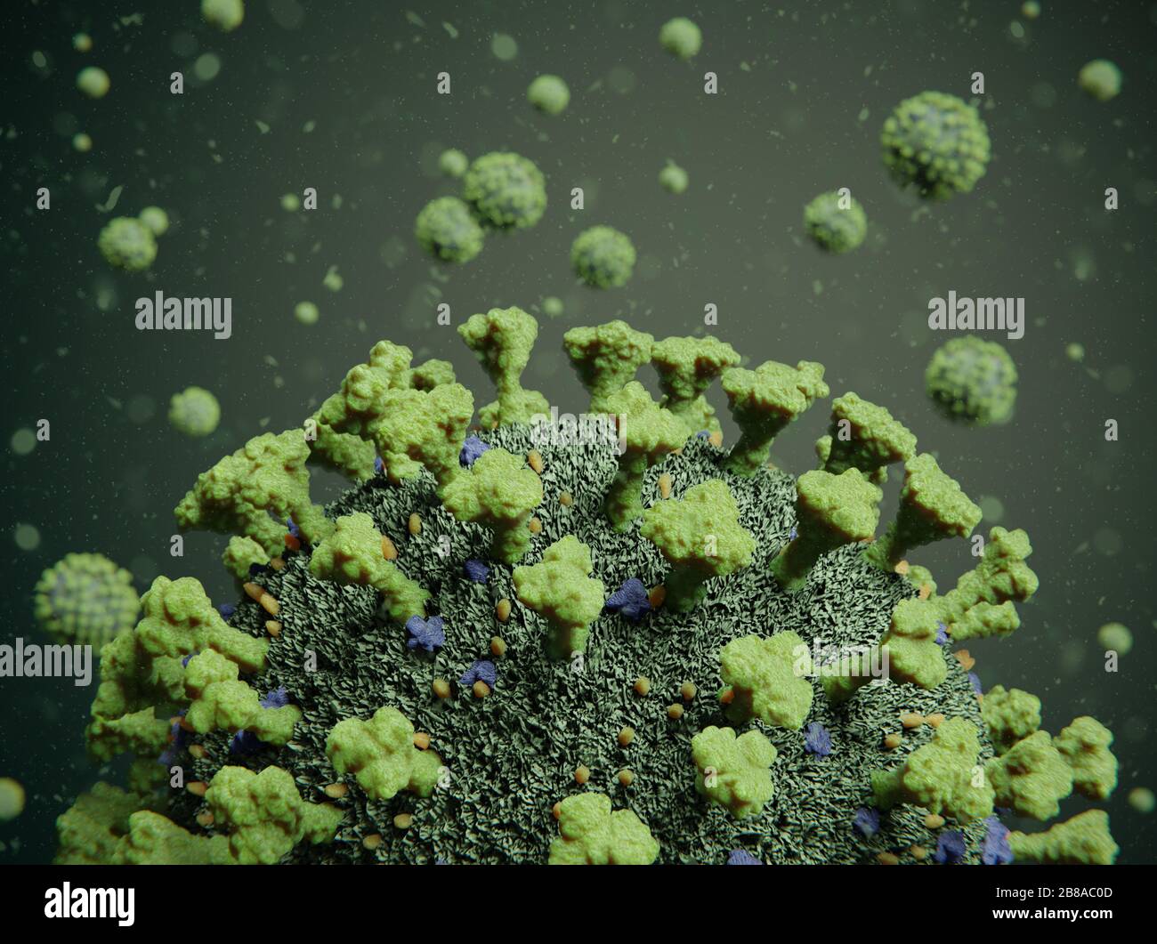 Rise of COVID-19 - Contagious Corona Influenza Virus Molecules Floating ...