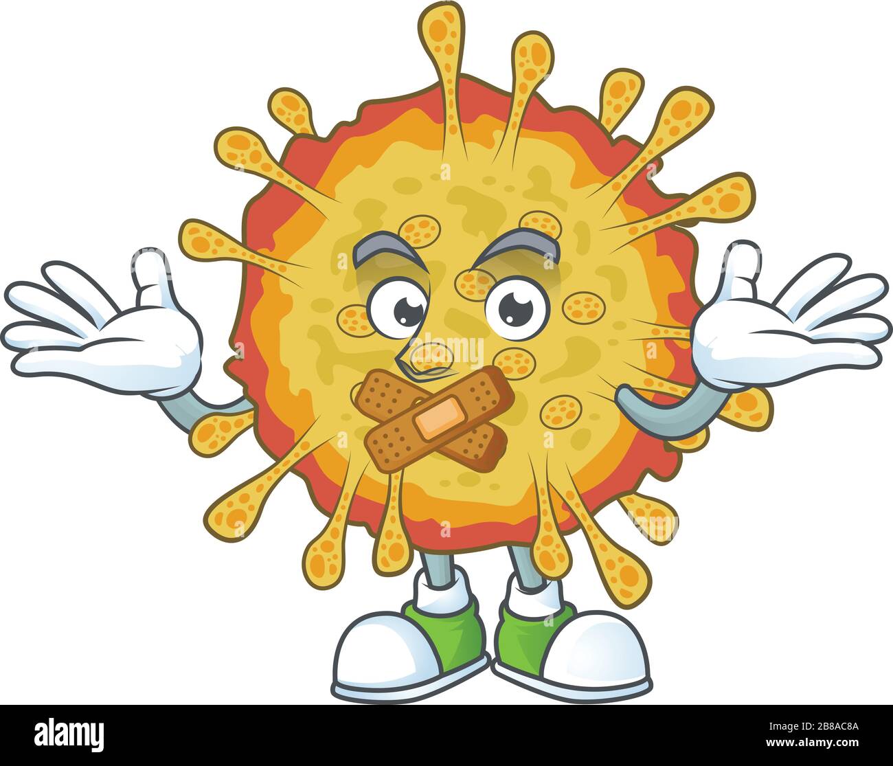Outbreaks coronavirus cartoon character design concept showing silent ...