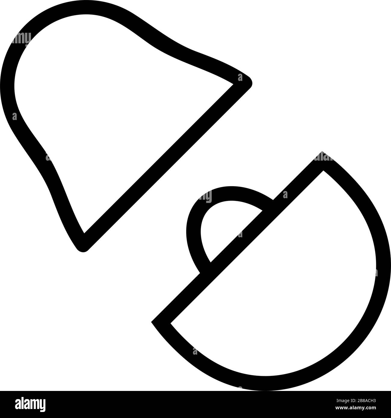 avocado cut icon vector outline illustration Stock Vector Image & Art ...