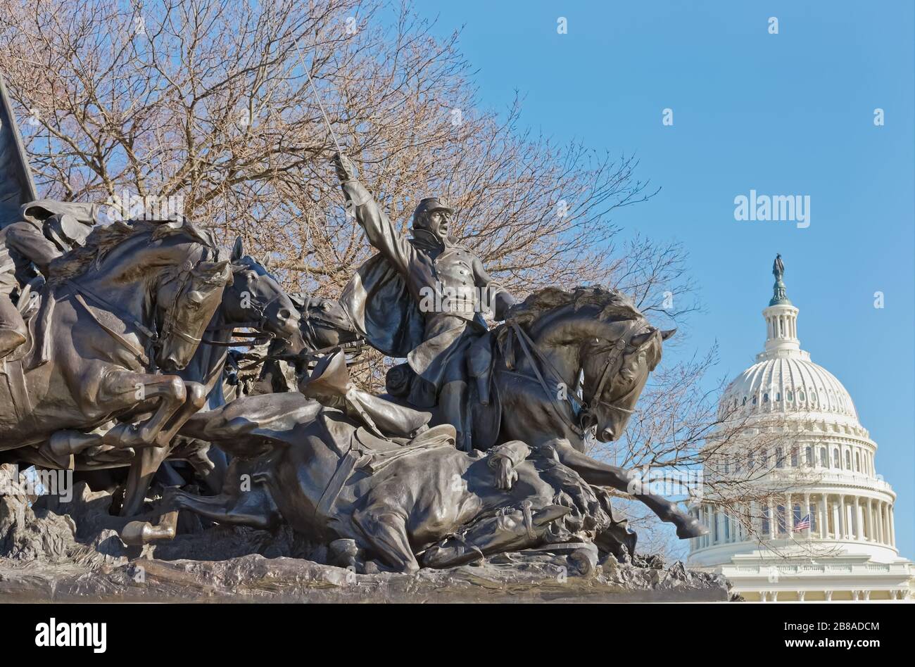 Cavalry Charge Statue Civil War Memorial Washington DC Stock Photo - Alamy