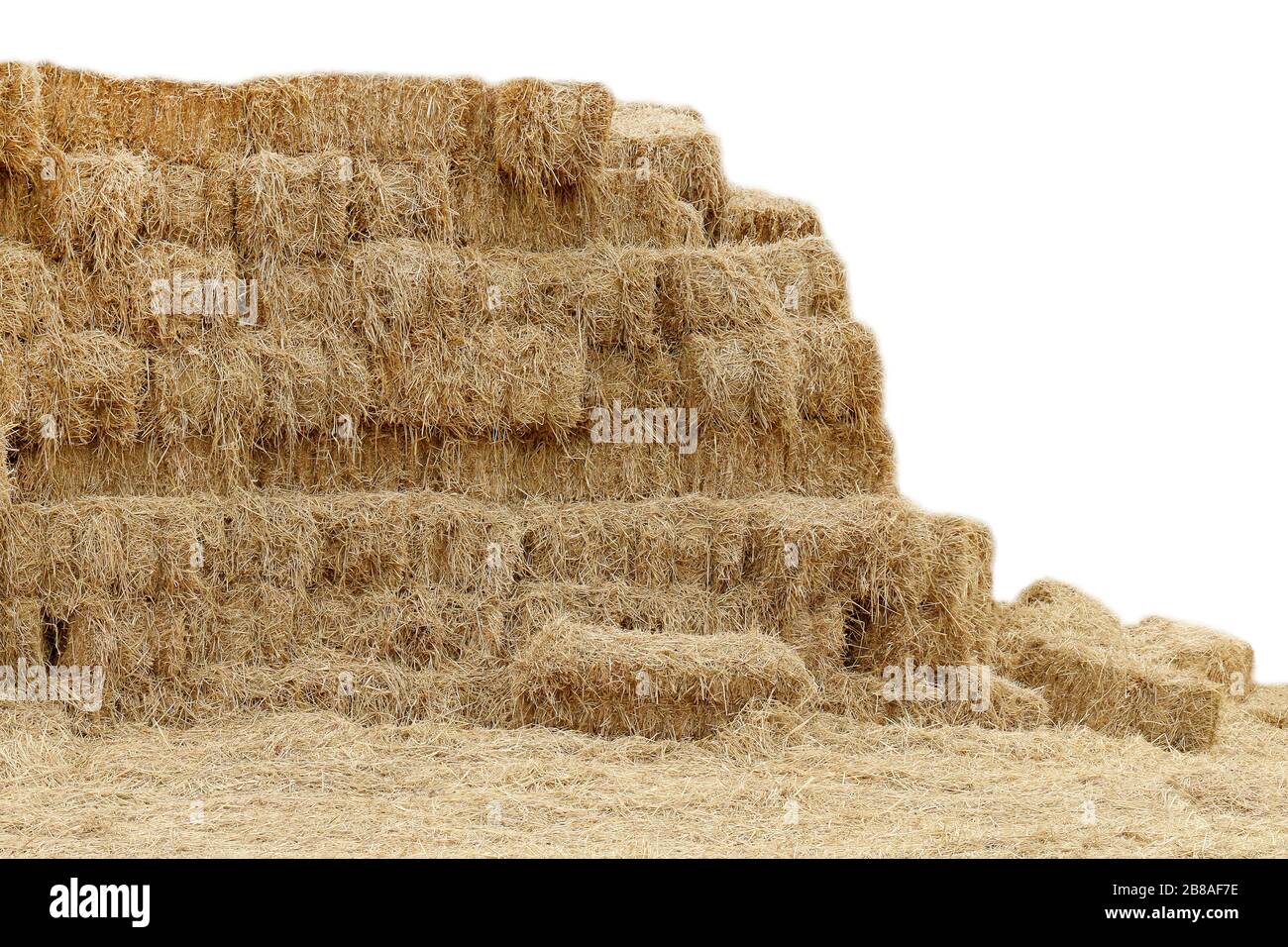 Straw, Mountain shape straw hay dry, Straw many on white background ...