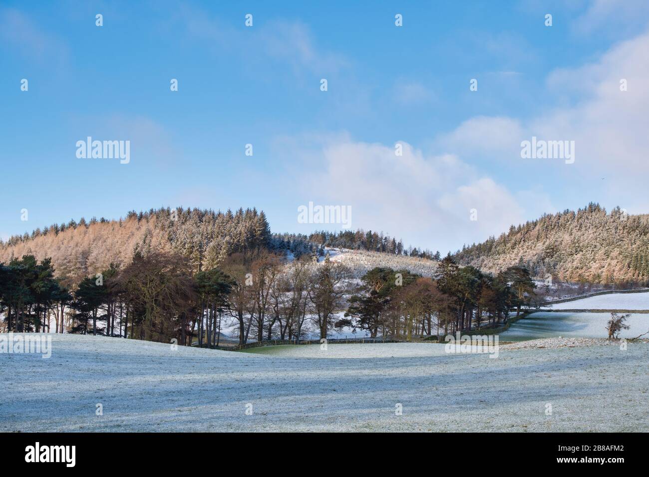 Snow covered countryside in the Scottish borders. Scotland Stock Photo ...