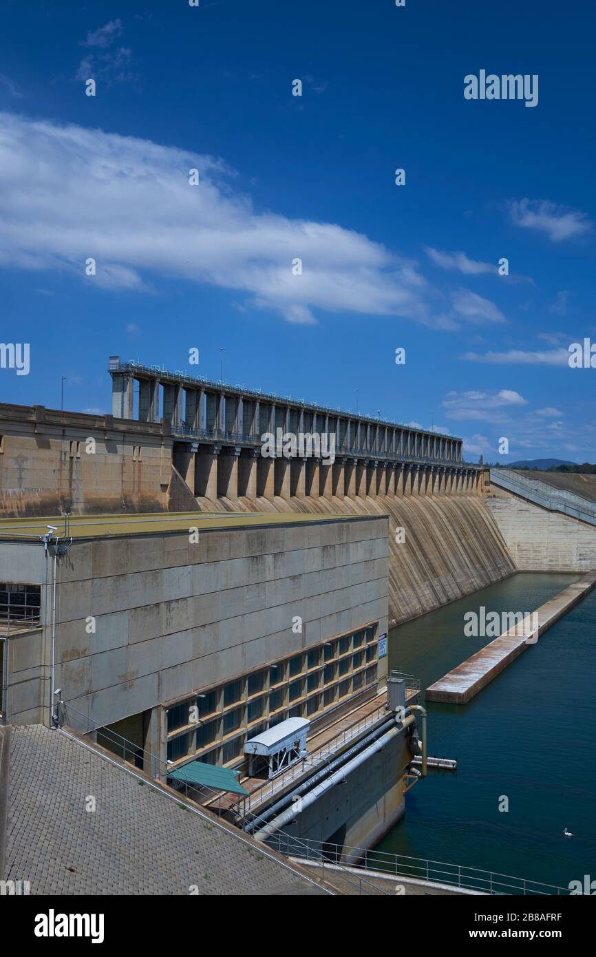 The Hume dam on the Murray river. In New South Wales, Australia Stock ...