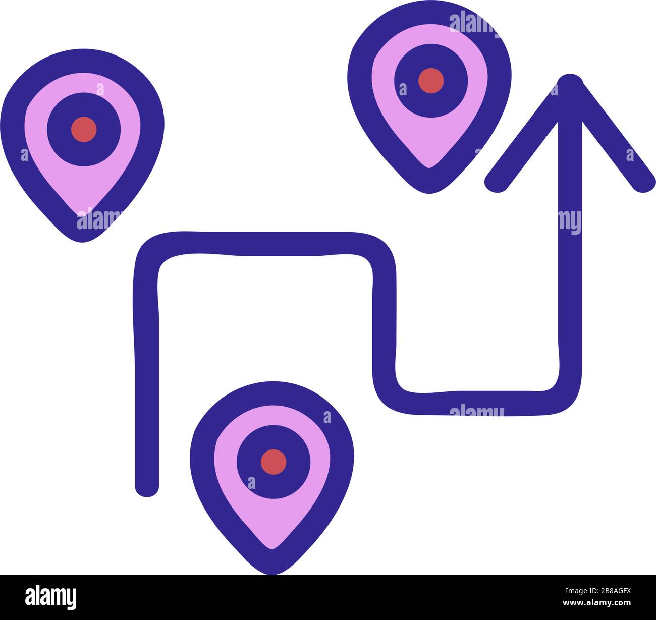 the route of the trip icon vector outline illustration Stock Vector ...