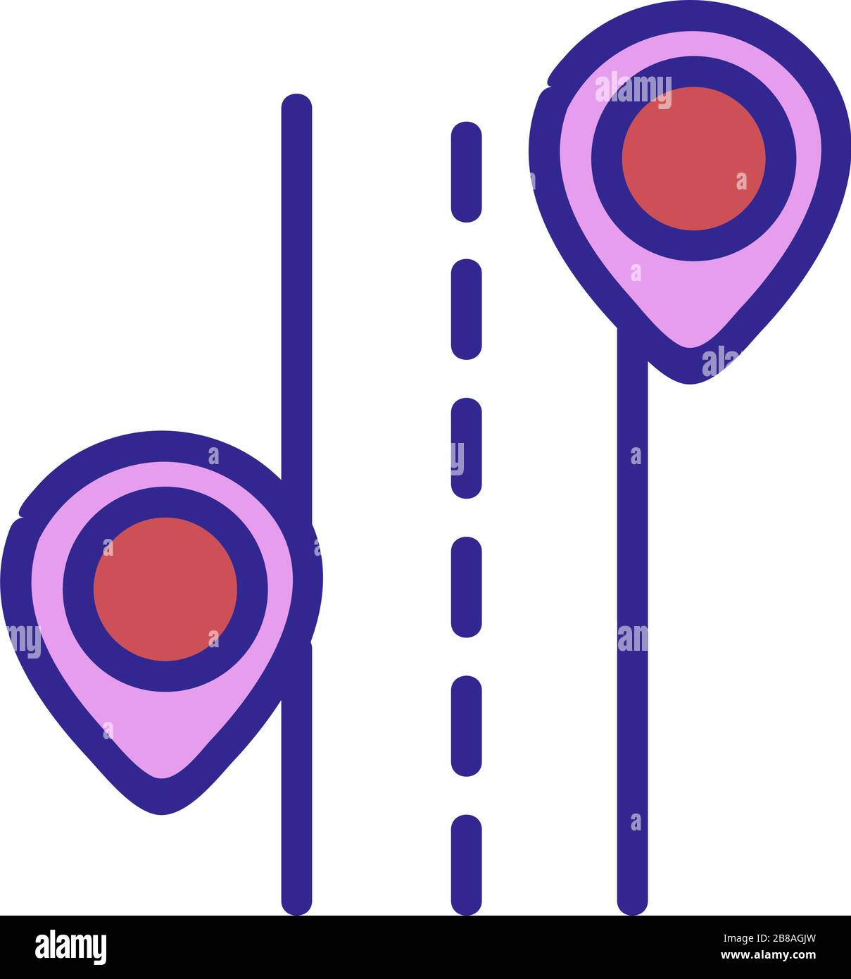 the position on the road icon vector outline illustration Stock Vector ...