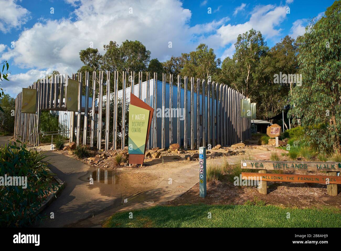 The Y Water Discovery Centre at the Yea Wetlands Walk park. In Yea ...