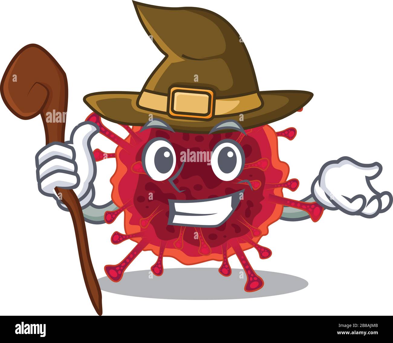 Cute and sneaky Witch pedacovirus cartoon design style Stock Vector ...