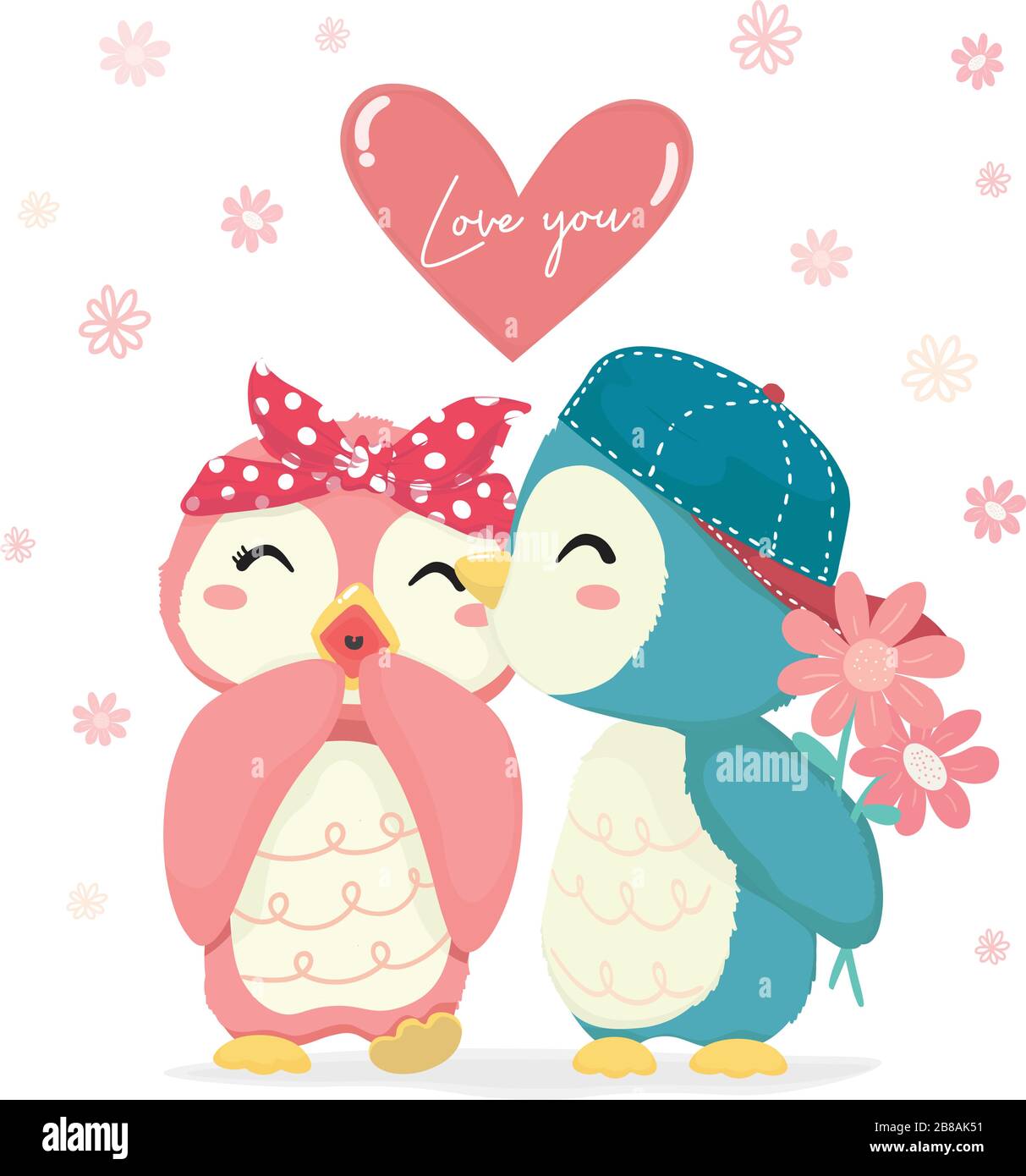 Blue flower smile in Stock Vector Images - Alamy