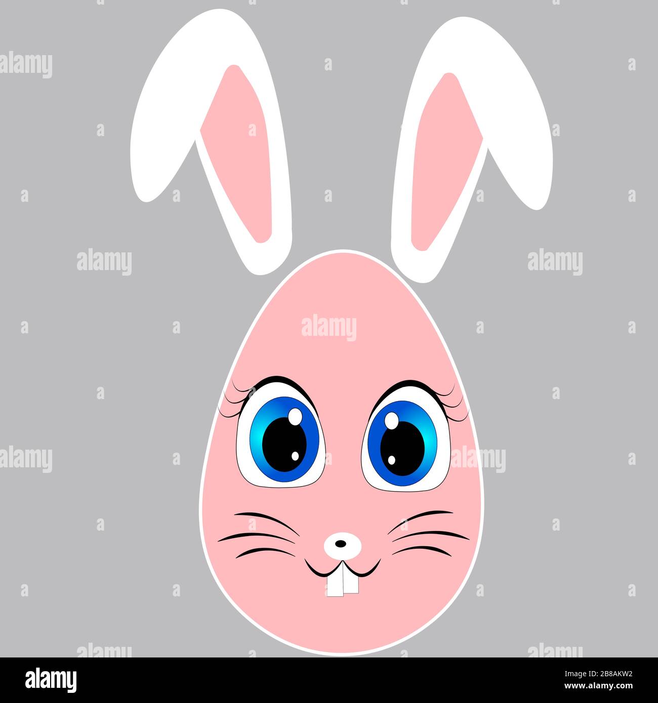 cute easter bunny rabbit cartoon illustration Stock Vector Image & Art ...