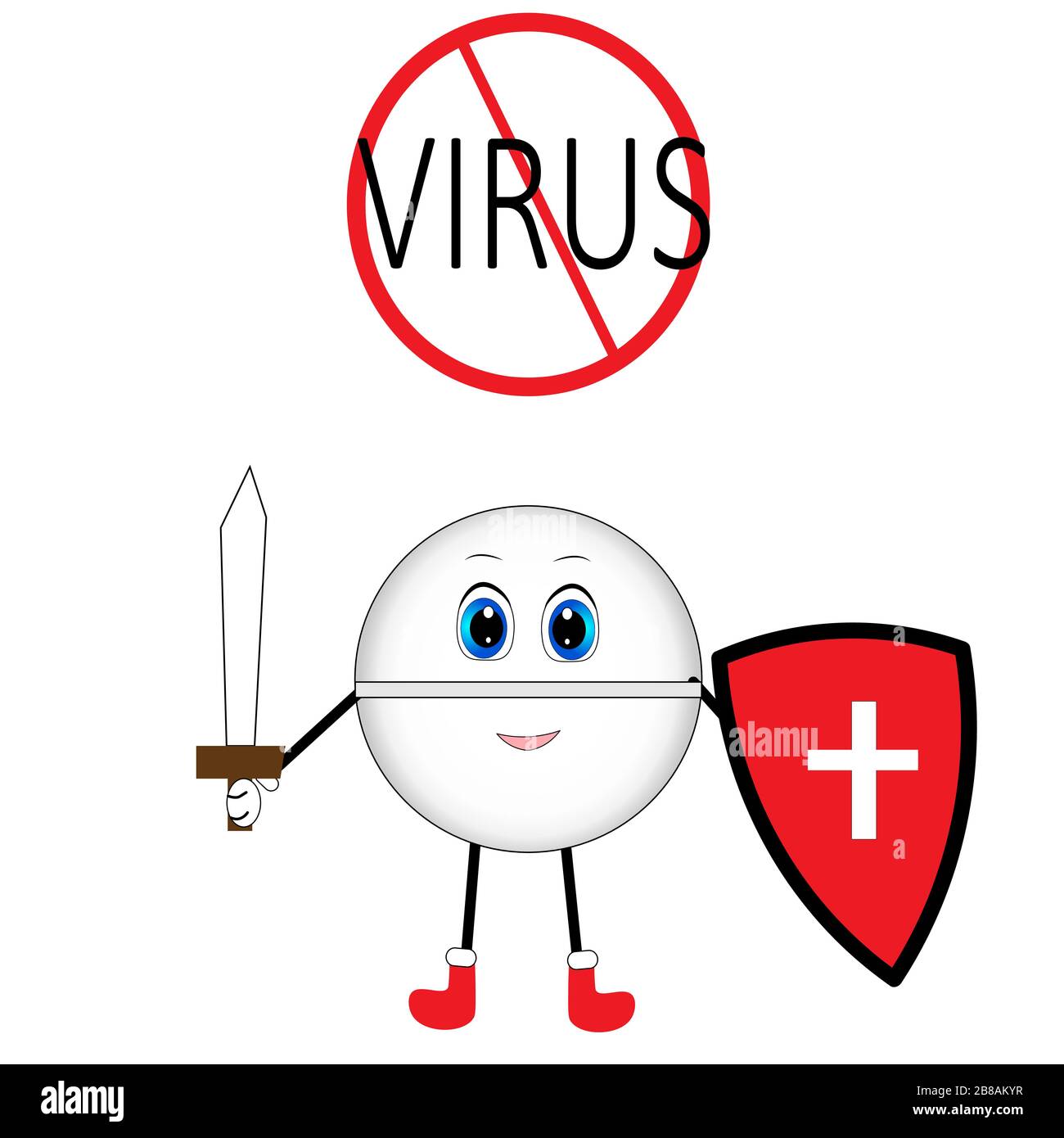 antibiotic win corona virus cartoon covid 19 Stock Vector Image & Art ...