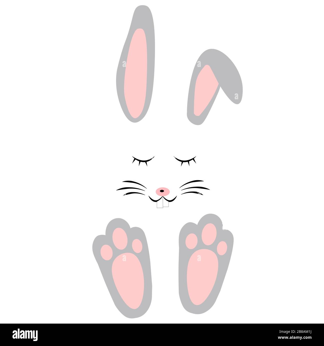 cute easter bunny rabbit cartoon illustration Stock Vector Image & Art ...