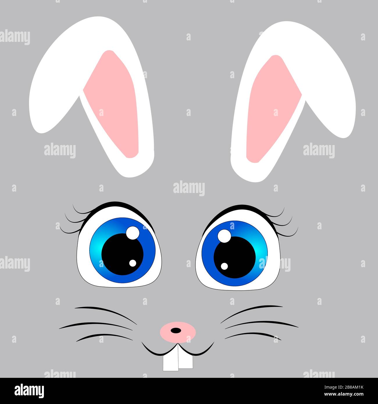 cute easter bunny rabbit cartoon illustration Stock Vector Image & Art ...