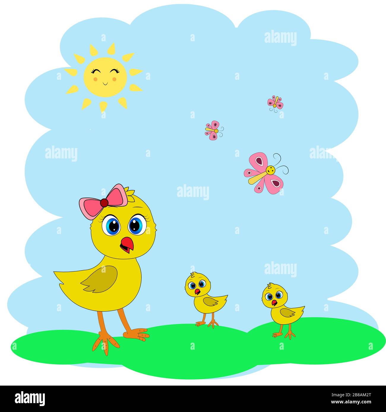 chicken cartoon illustration vector nursery decor Stock Vector Image ...