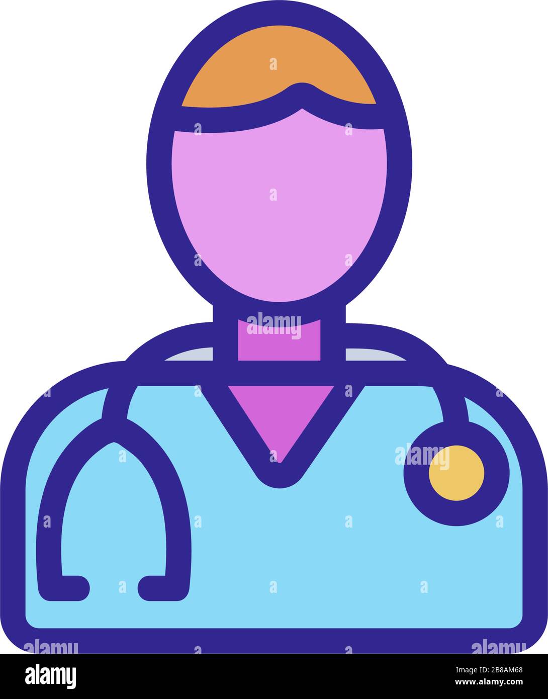 man doctor icon vector outline illustration Stock Vector Image & Art ...