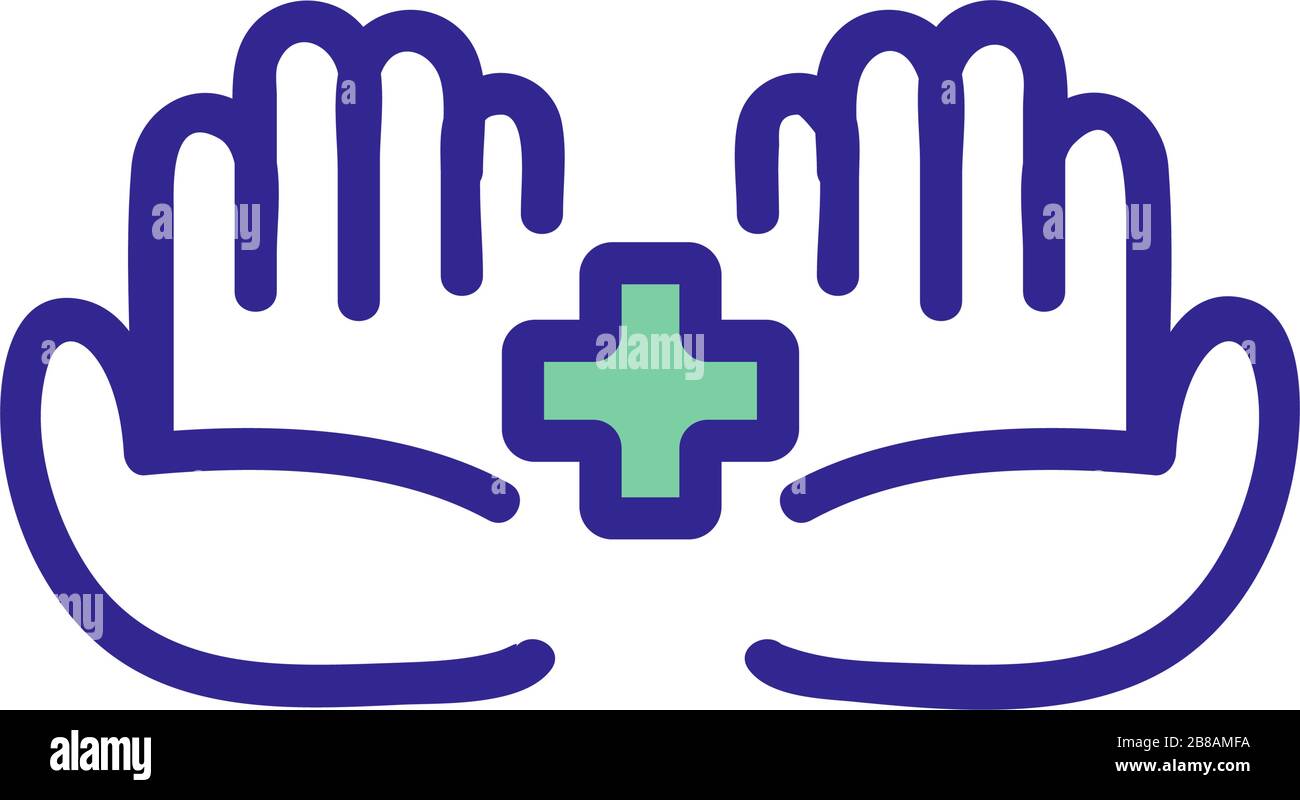 hand using medic icon vector outline illustration Stock Vector Image ...