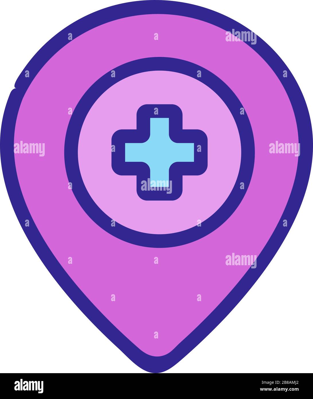 location hospital icon vector outline illustration Stock Vector Image ...