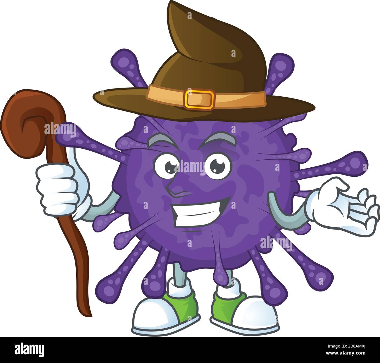 sweet and tricky Witch coronavirinae cartoon character Stock Vector ...