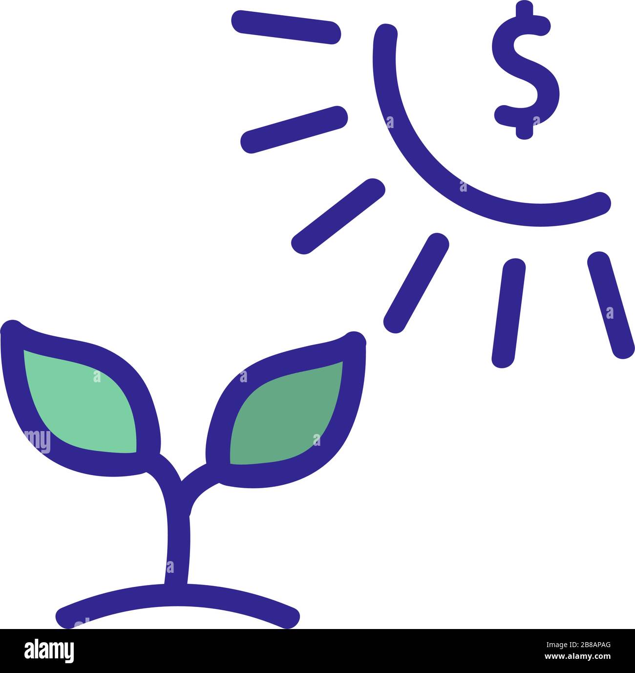 plant sun-money icon vector outline illustration Stock Vector Image ...