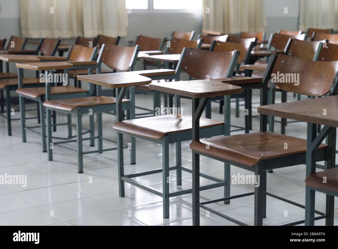 Empty classroom with a lot of chairs with no student. Empty classroom ...