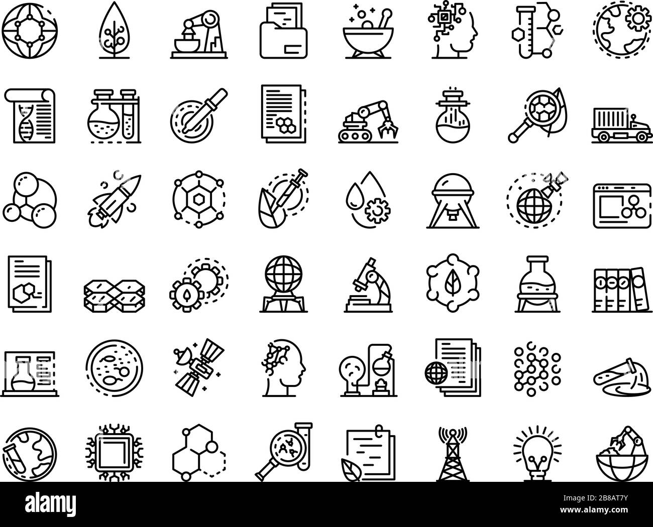 Nanotechnology icons set, outline style Stock Vector Image & Art - Alamy