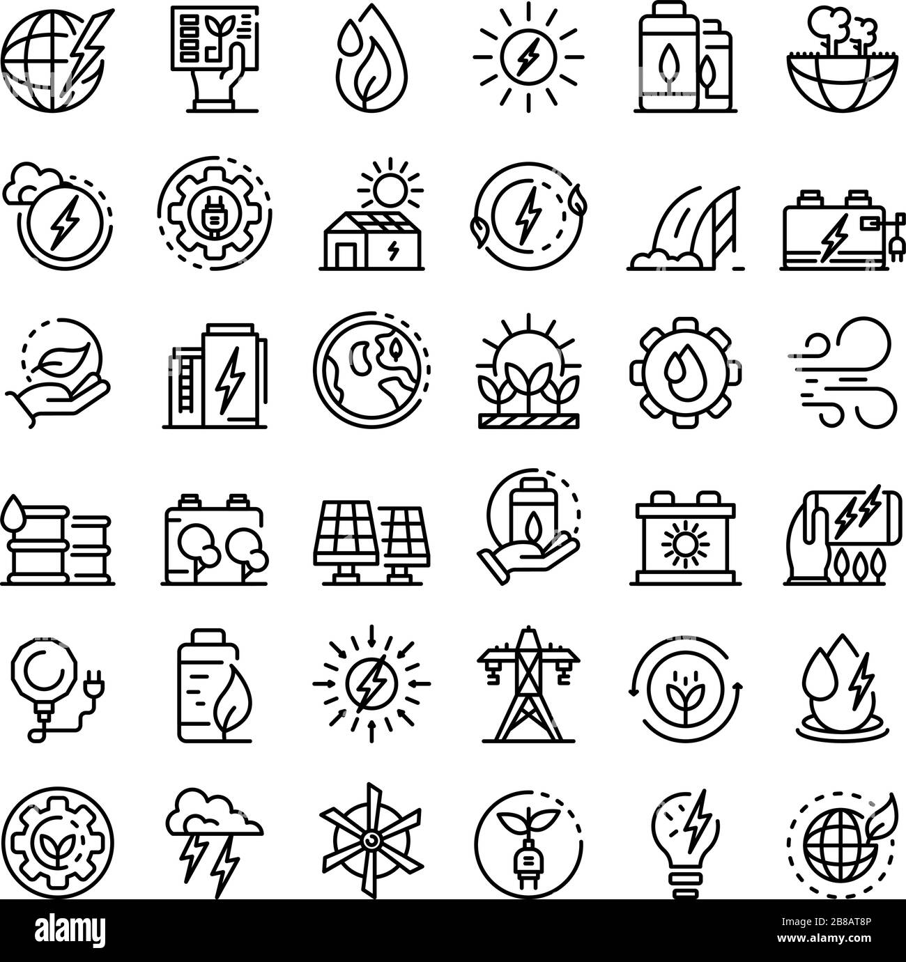 Clean energy icons set, outline style Stock Vector Image & Art - Alamy