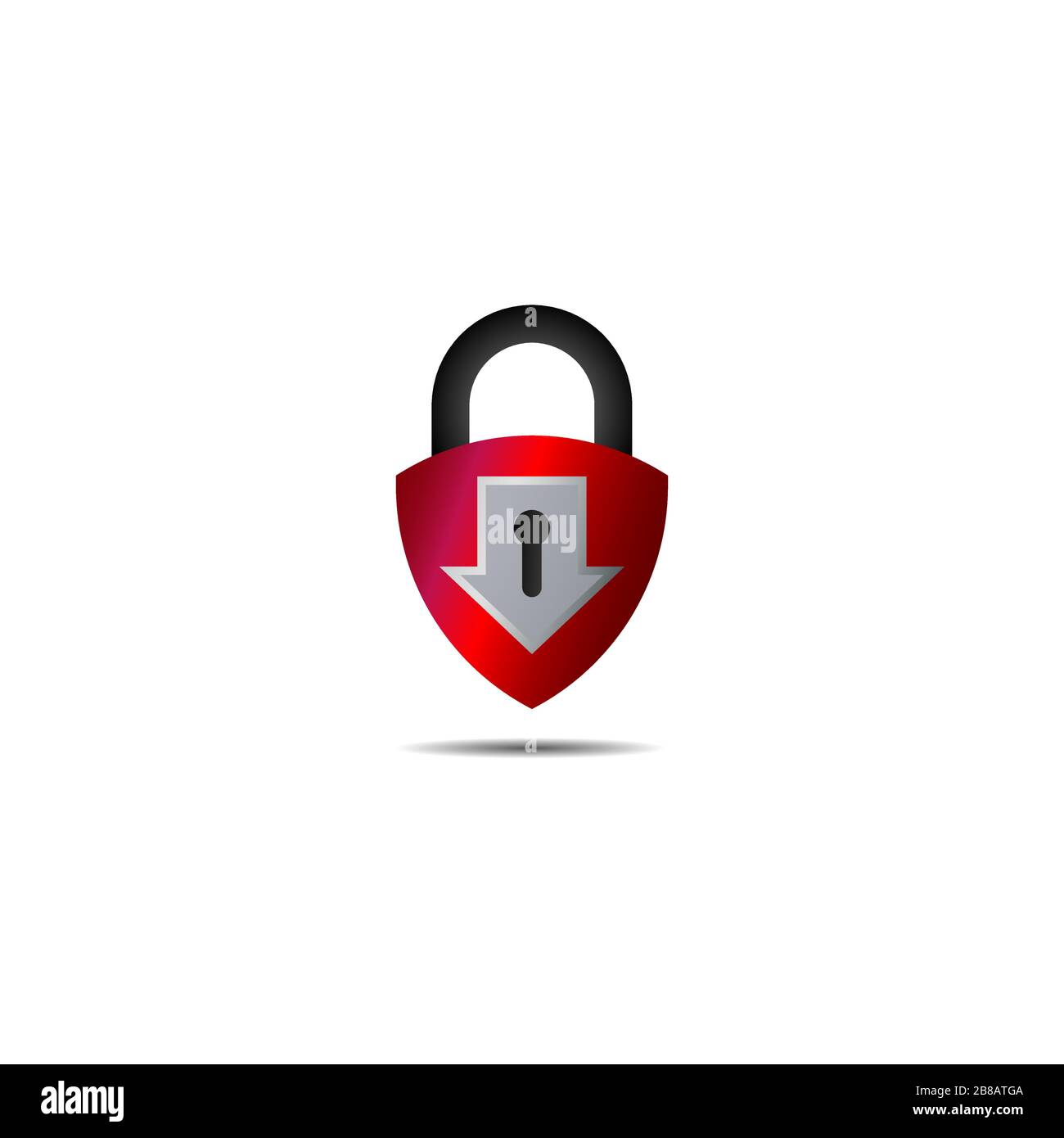 Lockdown sign illustration isolated on white background. Metalic red ...