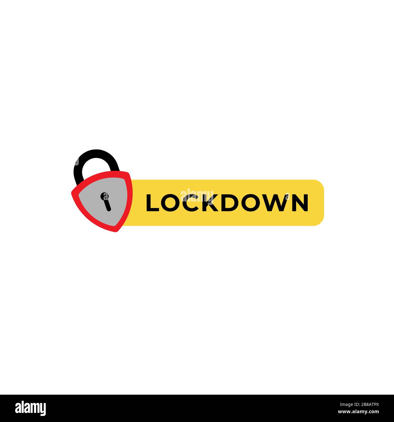 Lockdown sign illustration isolated on white background. Protection ...