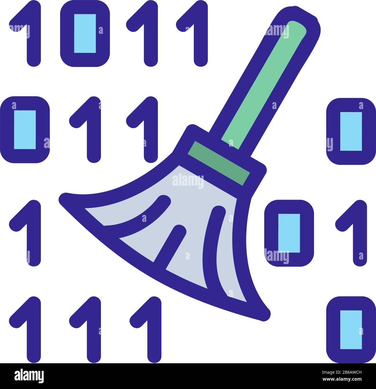 broom cleanup icon vector outline illustration Stock Vector Image & Art ...