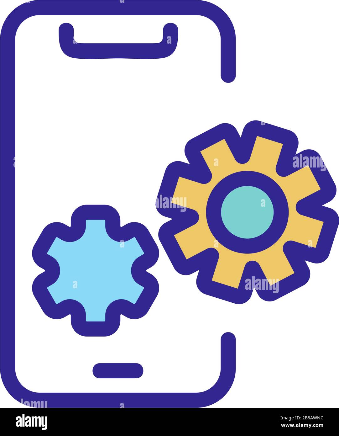 phone setup icon vector outline illustration Stock Vector Image & Art ...