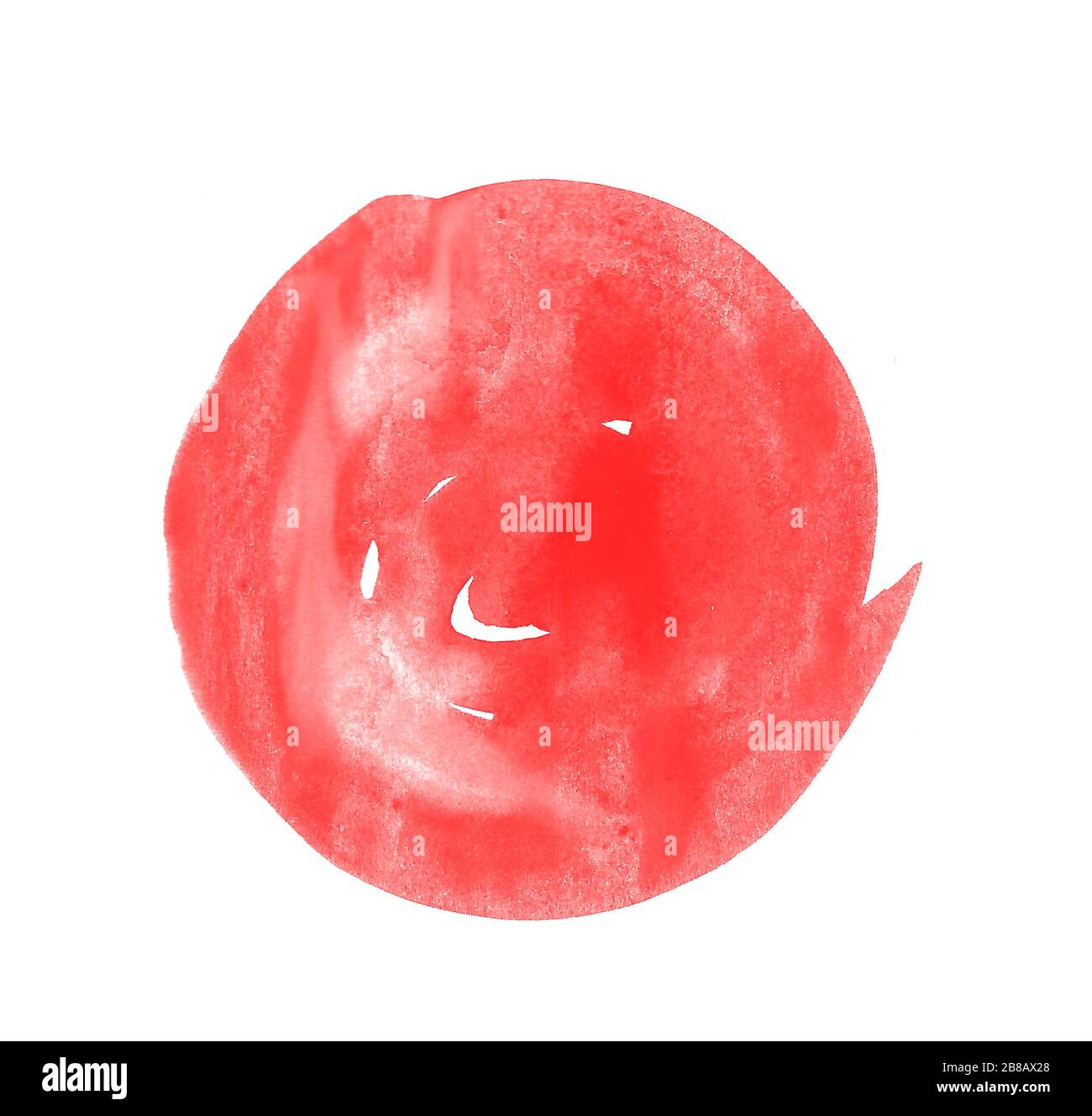 Abstract red circle watercolor isolated brush illustration Stock Photo ...