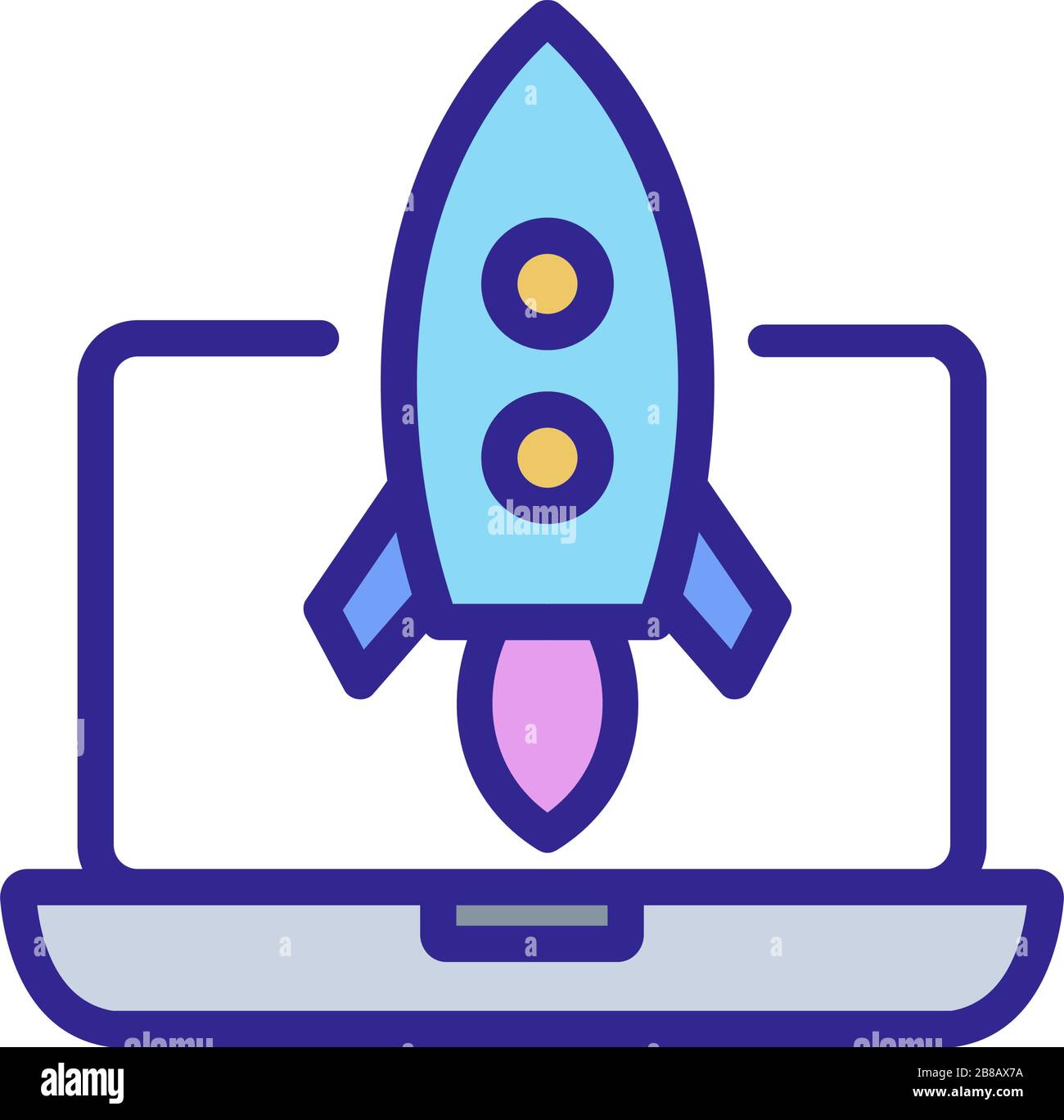 fast laptop icon vector outline illustration Stock Vector Image & Art ...