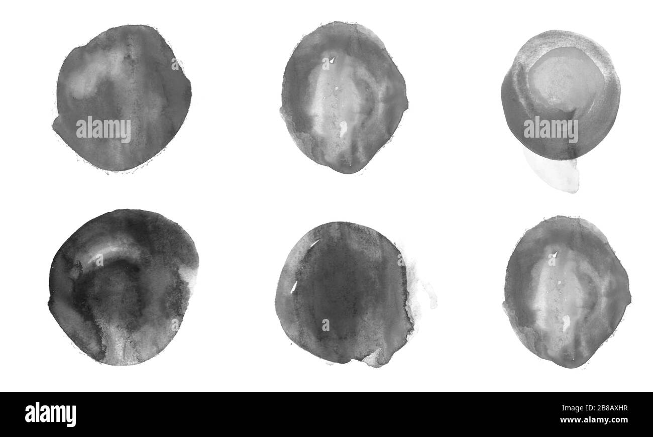 Watercolor circles set Black and White Stock Photos & Images - Alamy