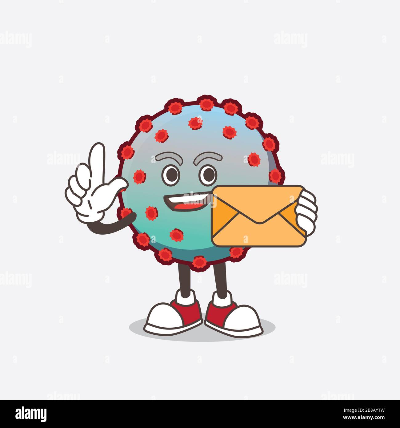 A picture of Virus cartoon mascot character holding an envelope Stock ...
