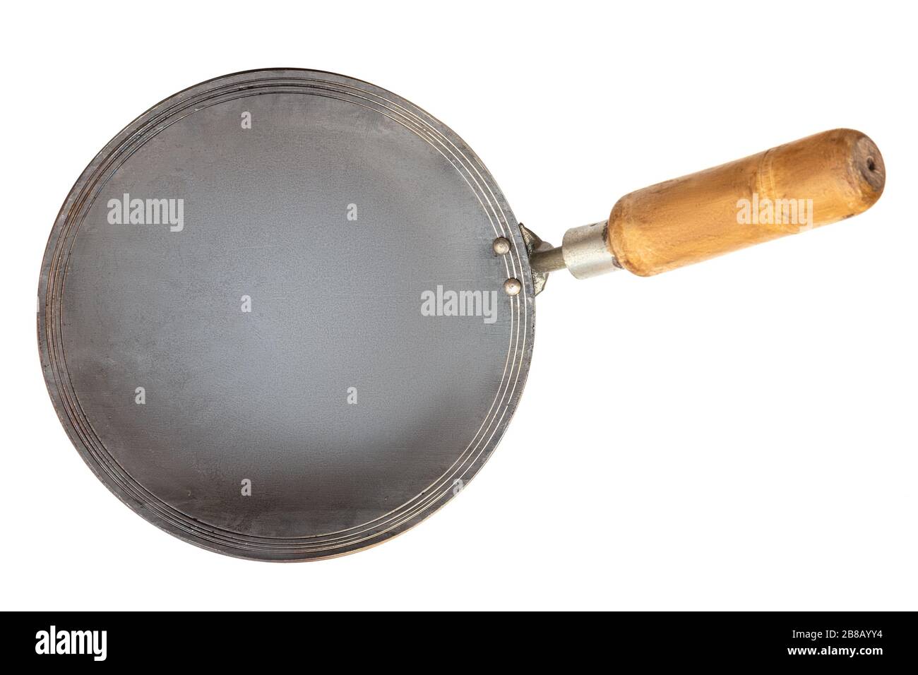 Indian iron tawa or pan to prepare chapati, roti on white background ...