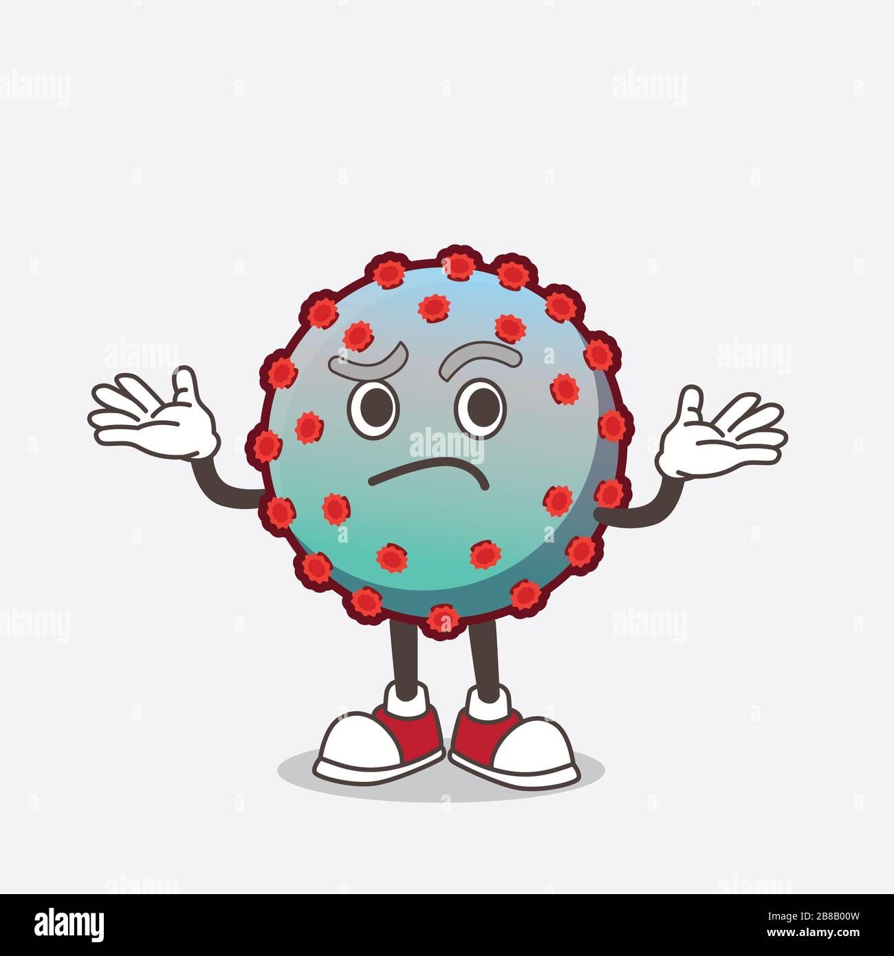 A picture of Virus cartoon mascot character in comical grinning ...
