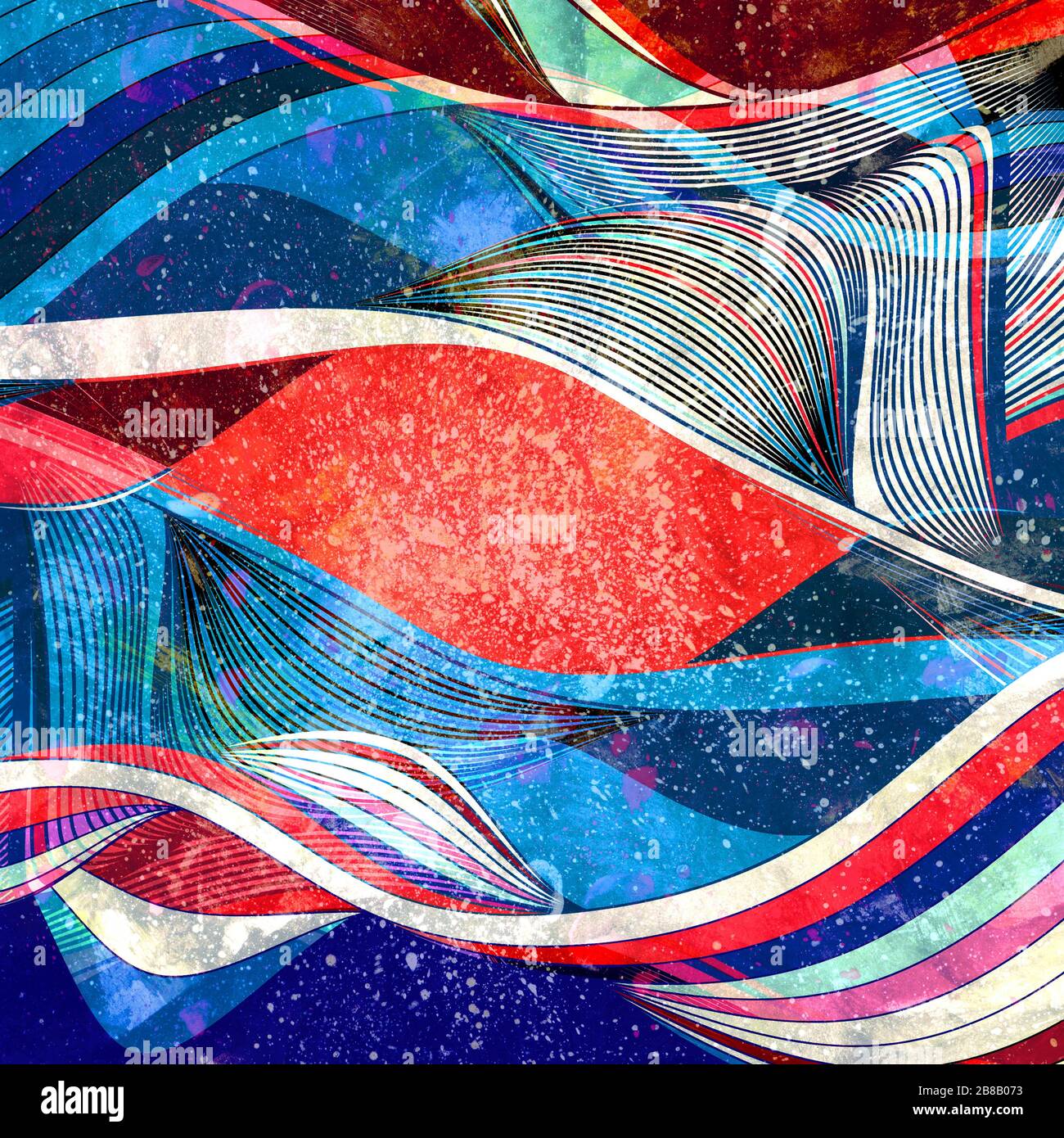 Abstract watercolor bright background with different colorful wave ...