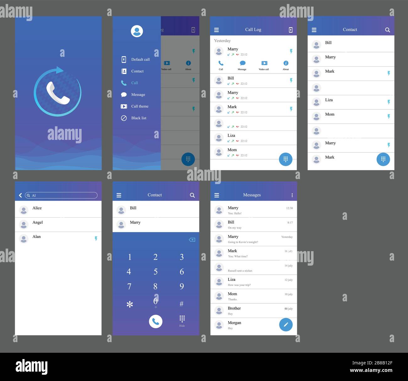 call recorder ui design mobile user interface Stock Vector Image & Art ...