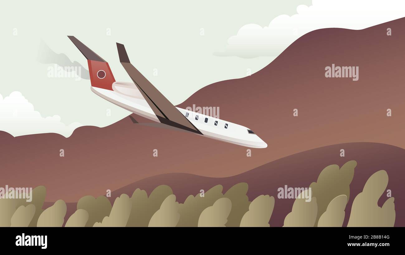 the plane crashes to the ground vector Stock Vector Image & Art - Alamy